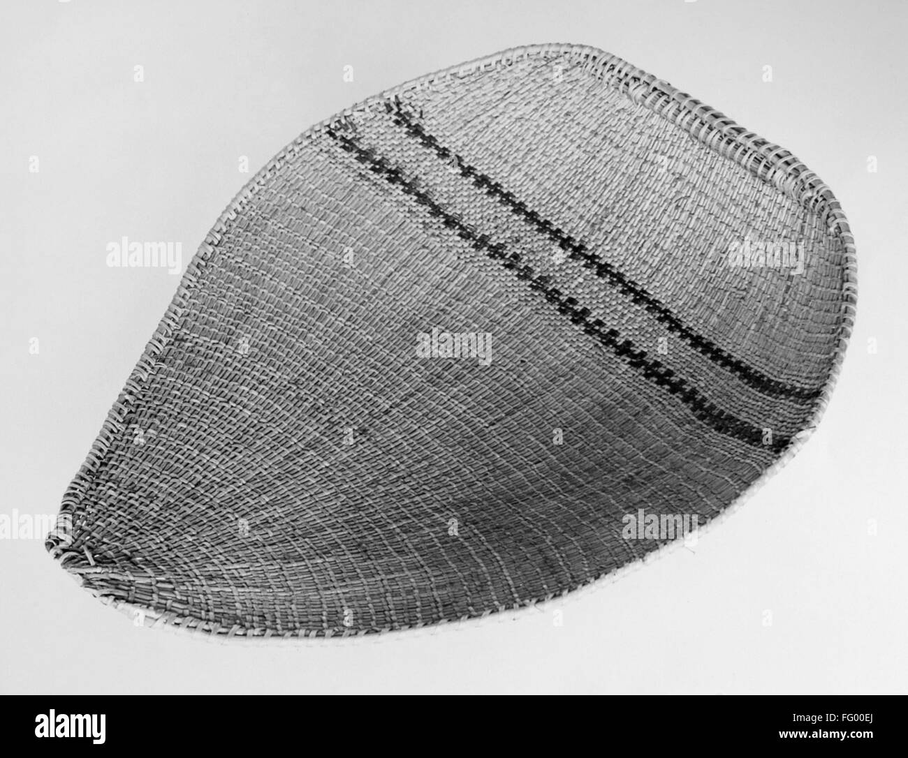 NATIVE AMERICAN BASKET. /nWoven winnowing tray, probably Miwok or Mono ...