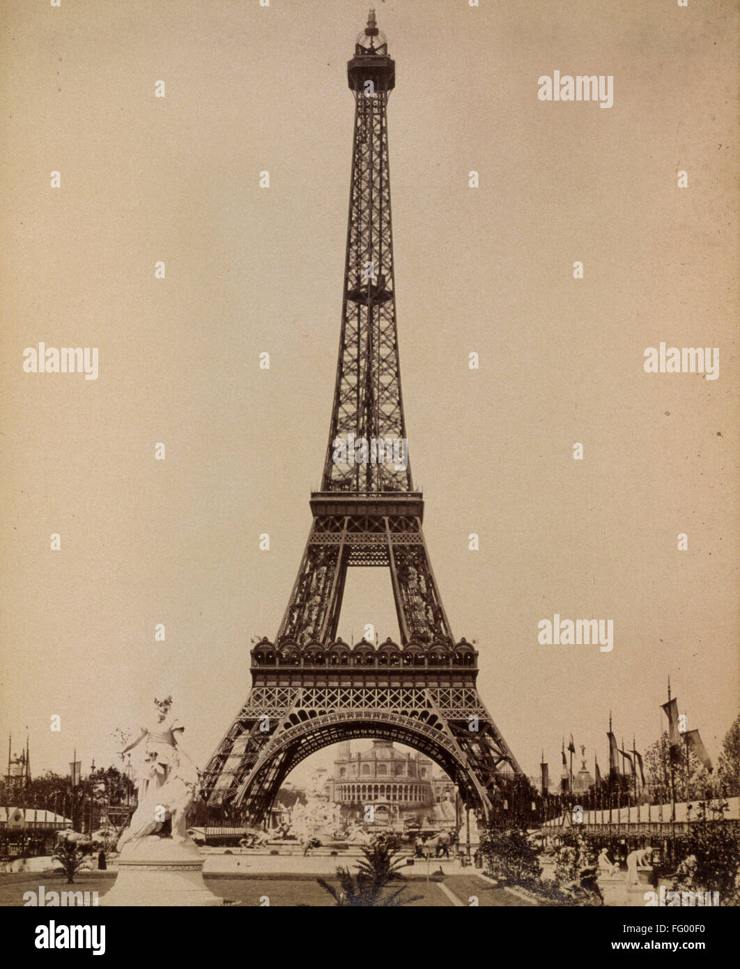 PARIS: EIFFEL TOWER, 1889. /nA view of the Eiffel Tower during the ...