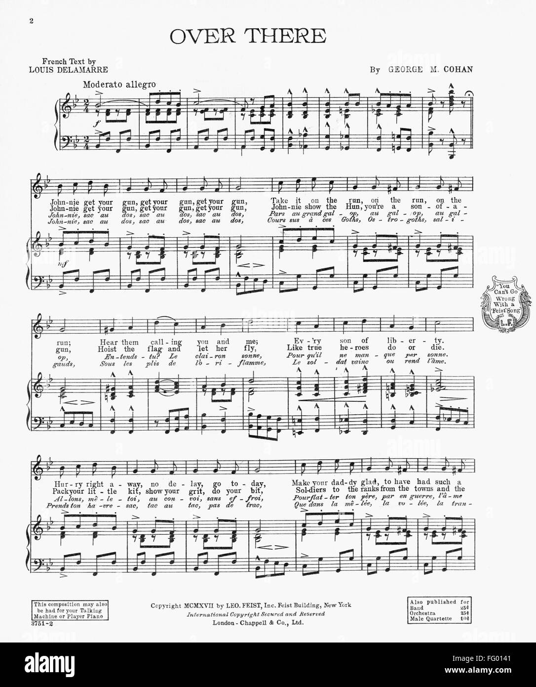 SHEET MUSIC, 1917. /nAmerican sheet music, 1917, for George M. Cohan's ...