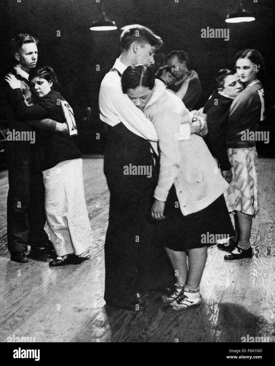 DANCE MARATHON, c1935. /nMarathon dancers in a ballroom in the Bronx ...