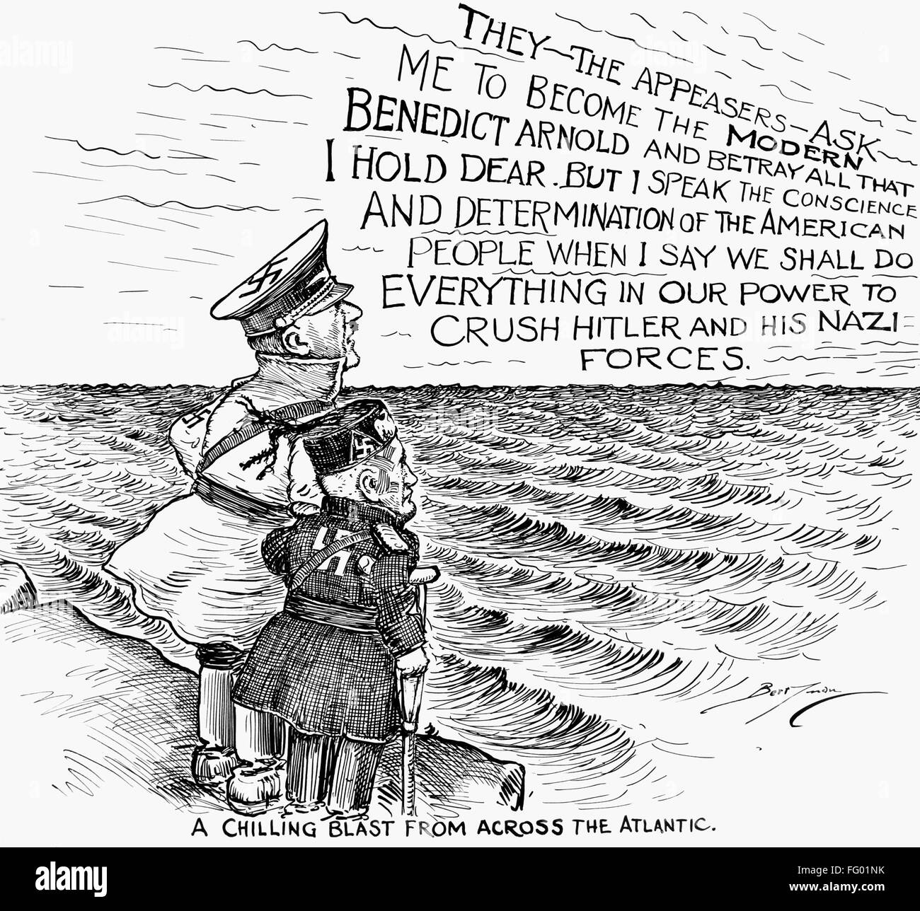 CARTOON: WORLD WAR II. /n'A Chilling Blast From Across the Atlantic ...