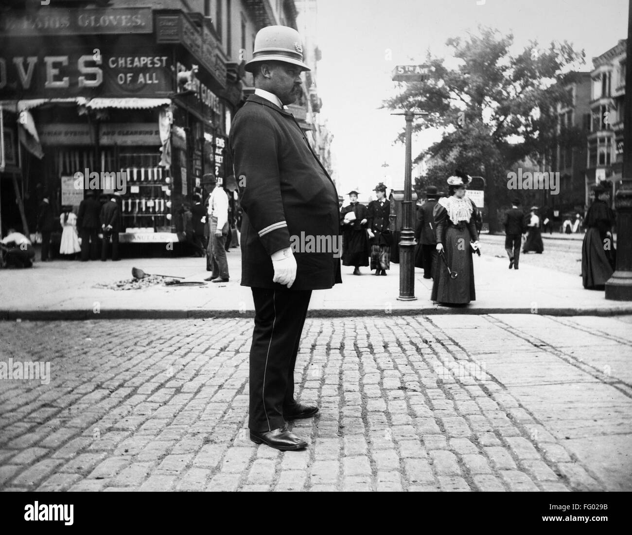 NEW YORK: POLICE, 1896. /nPoliceman on 5th Avenue and 14th Street, New ...