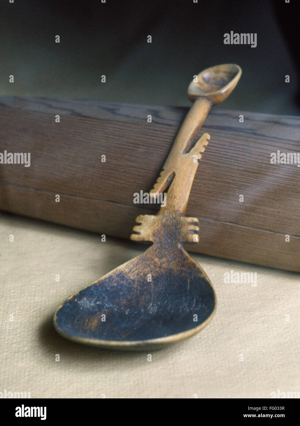 NATIVE AMERICAN SPOON. /nSpoon or ladle made from carved antler ...