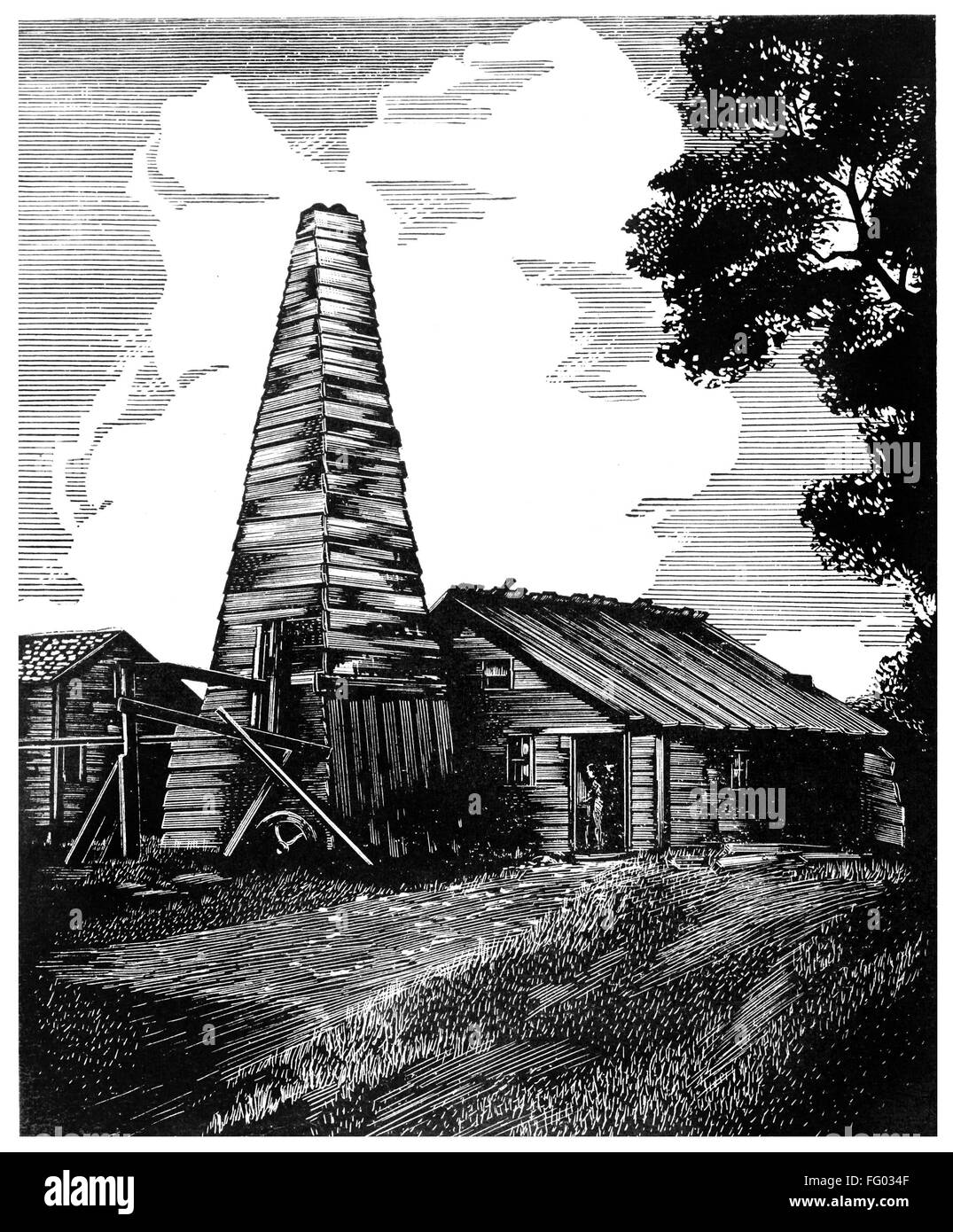 PENNSYLVANIA: OIL WELL. /nThe first oil well drilled at Titusville ...