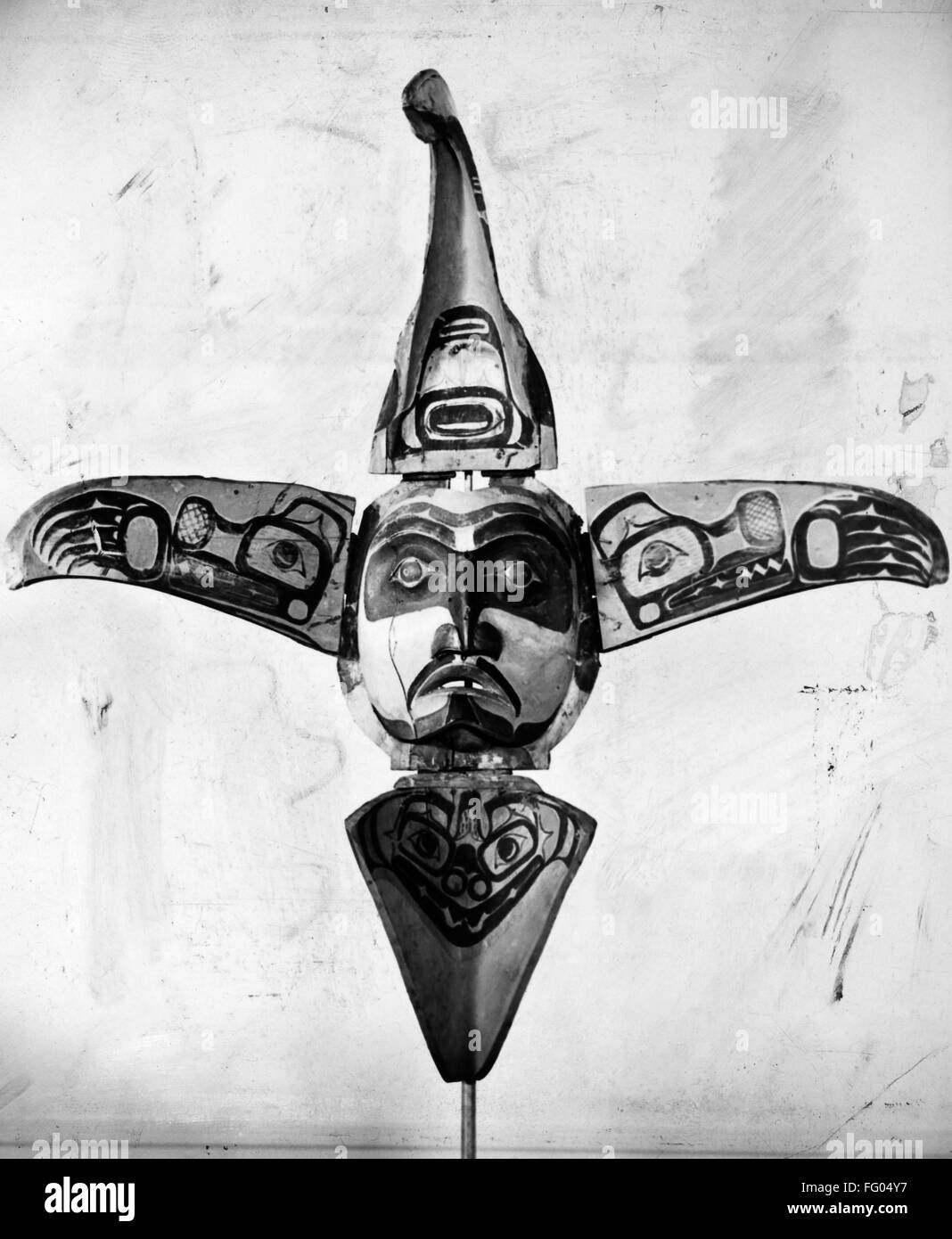 KWAKIUTL MASK. /nPainted wooden double mask of the Kwakiutl Native ...