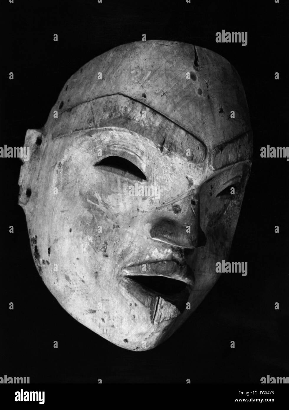 KWAKIUTL MASK. /nCarved wooden spirit mask worn during the winter ...