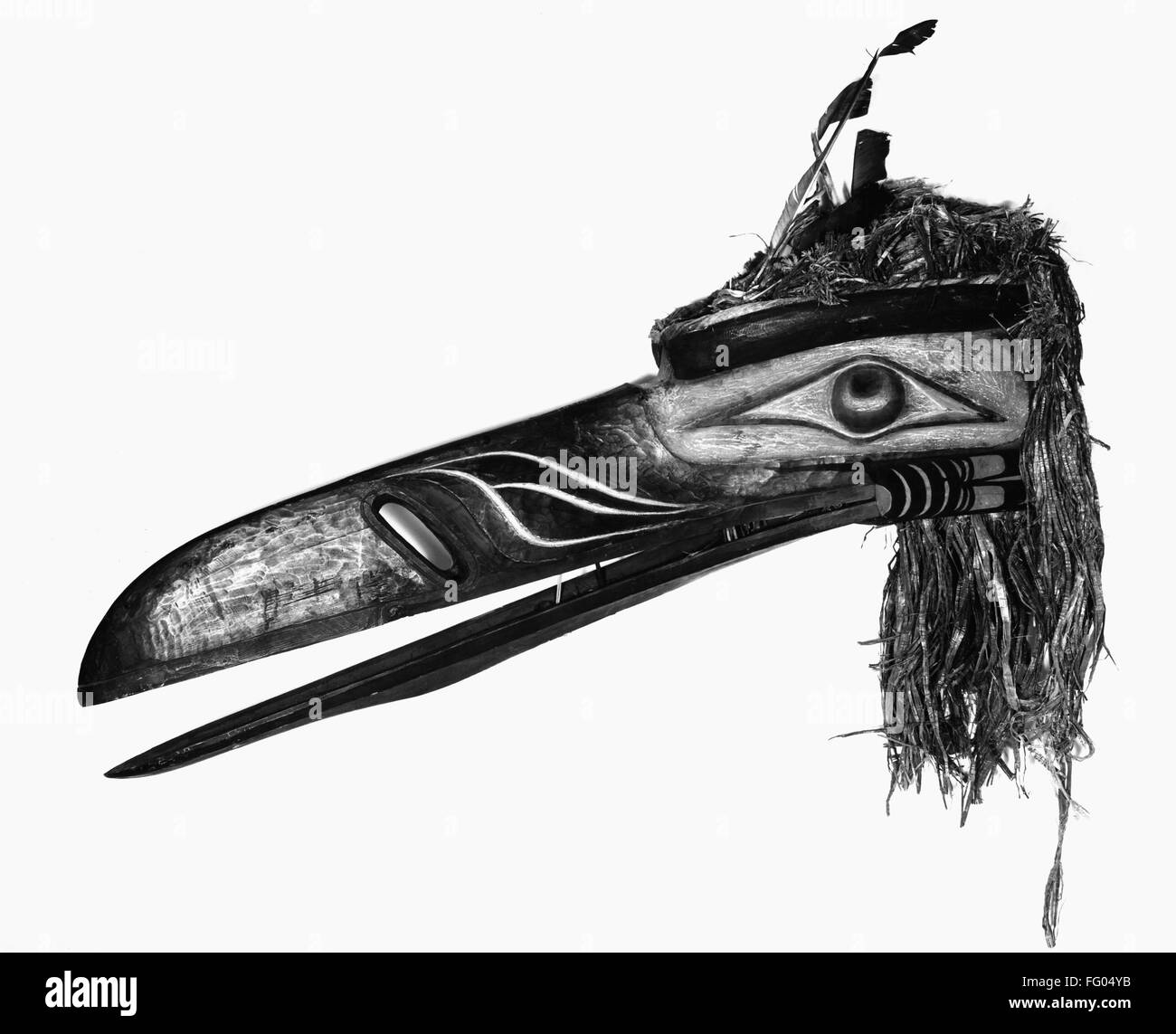 KWAKIUTL MASK. /nCarved wooden raven mask of the Kwakiutl Native ...