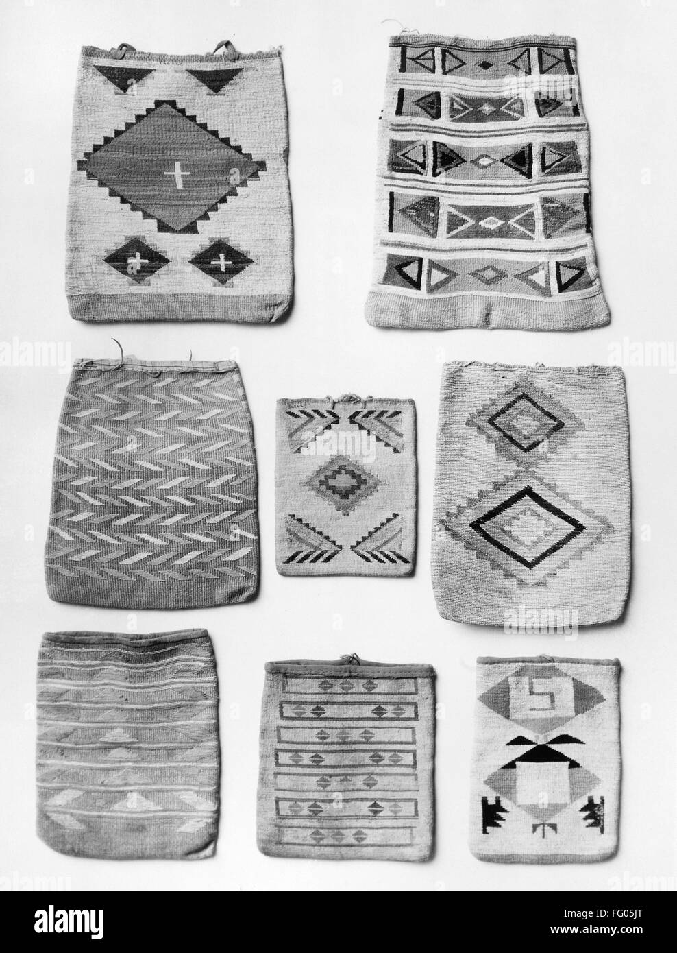 NEZ PERCE BAGS. /nVarious woven bags with geometric designs, Nez Perce ...