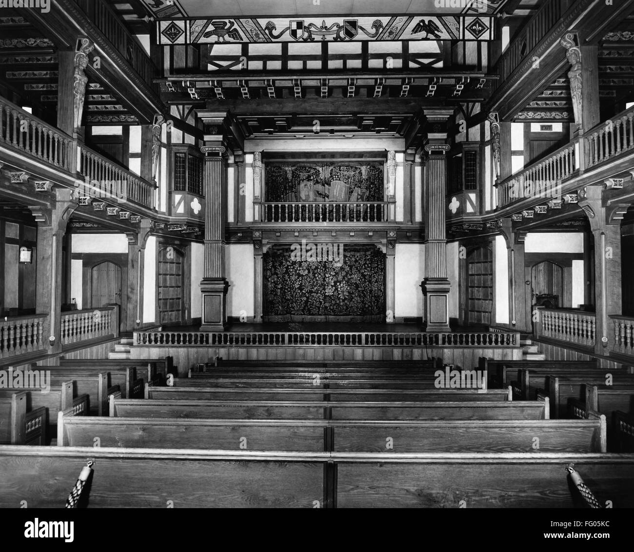 FOLGER SHAKESPEARE LIBRARY. /nInterior of the Folger Library Theatre in ...