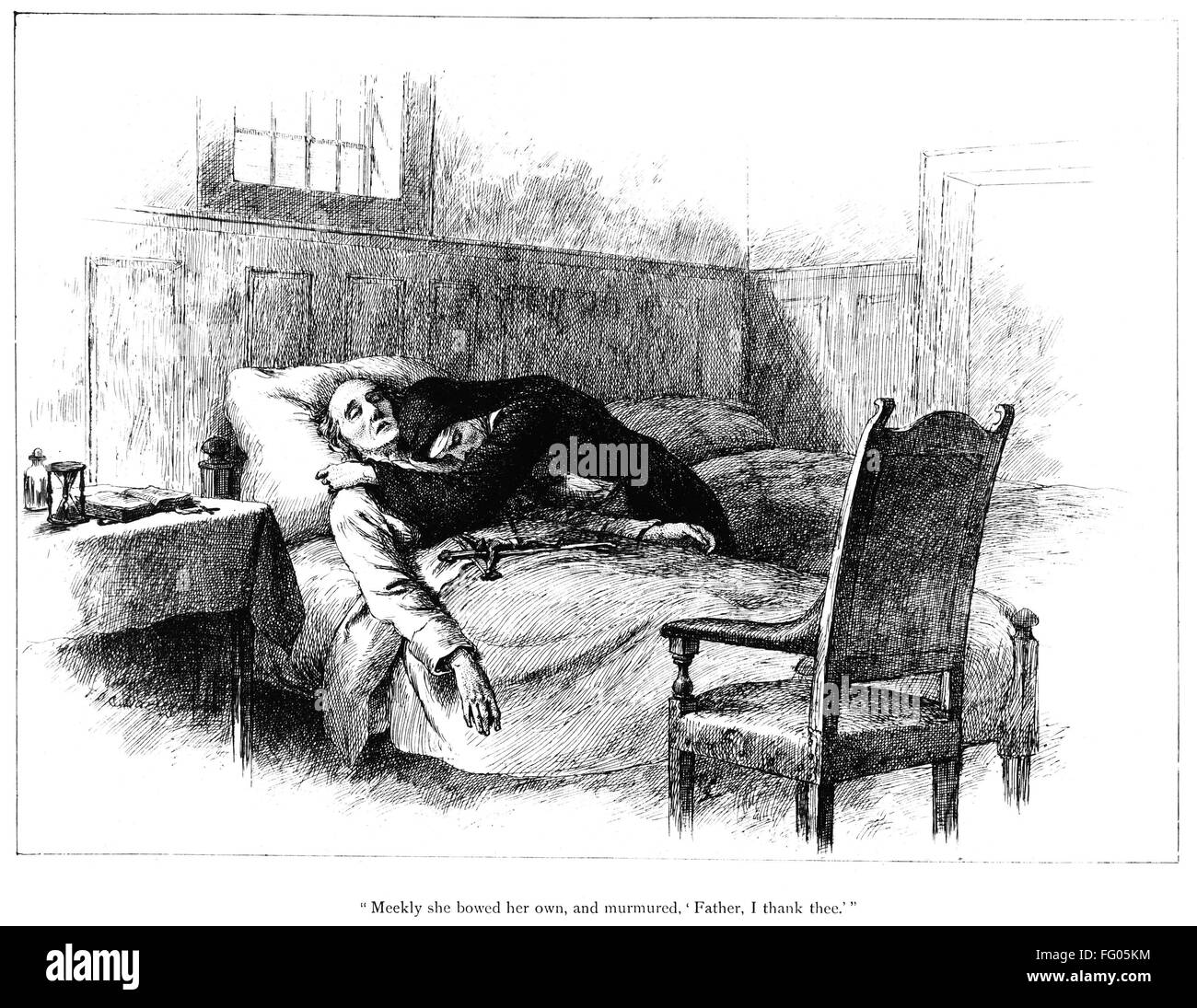 LONGFELLOW: EVANGELINE. /n'Meekly she bowed her own, and murmured ...