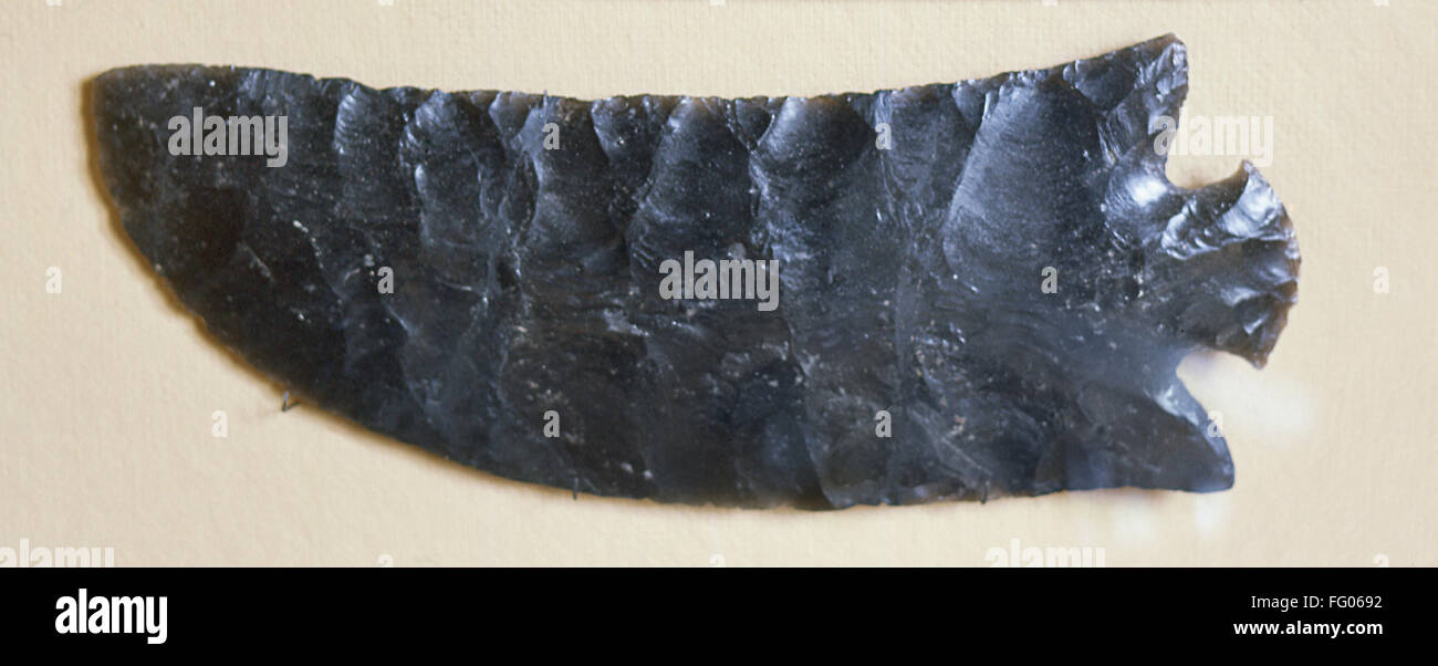 HOPEWELL BLADE. /nBlade of flaked and chipped obsidian from the ...