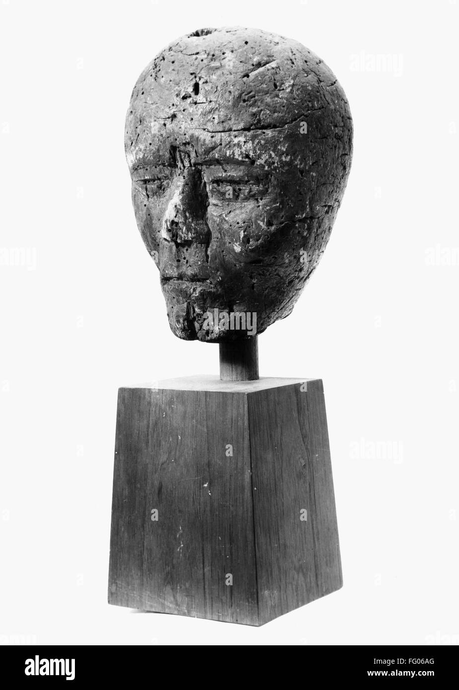 NATIVE AMERICAN HEAD. /nCarved wooden head of a man, thought to be from ...