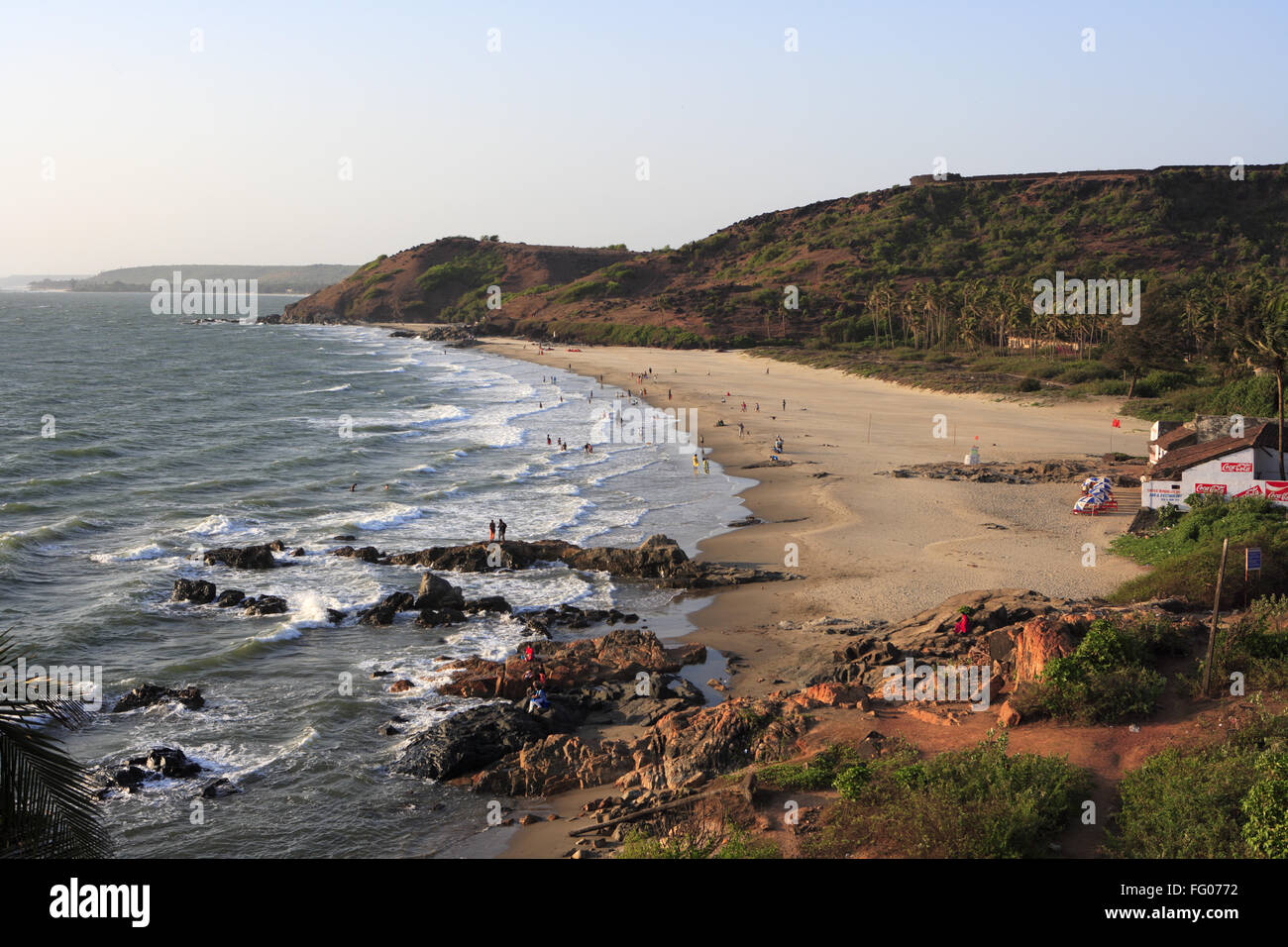 Aerial view of Vagator beach , Goa , India Stock Photo - Alamy