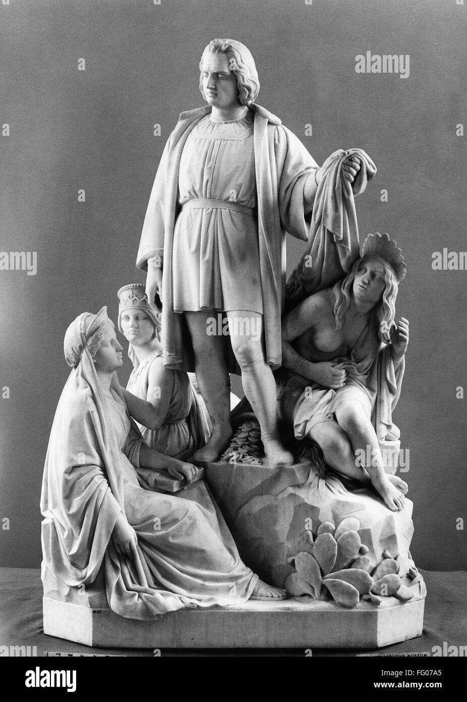 CHRISTOPHER COLUMBUS /n(1451-1506). Italian navigator. Allegorical ...