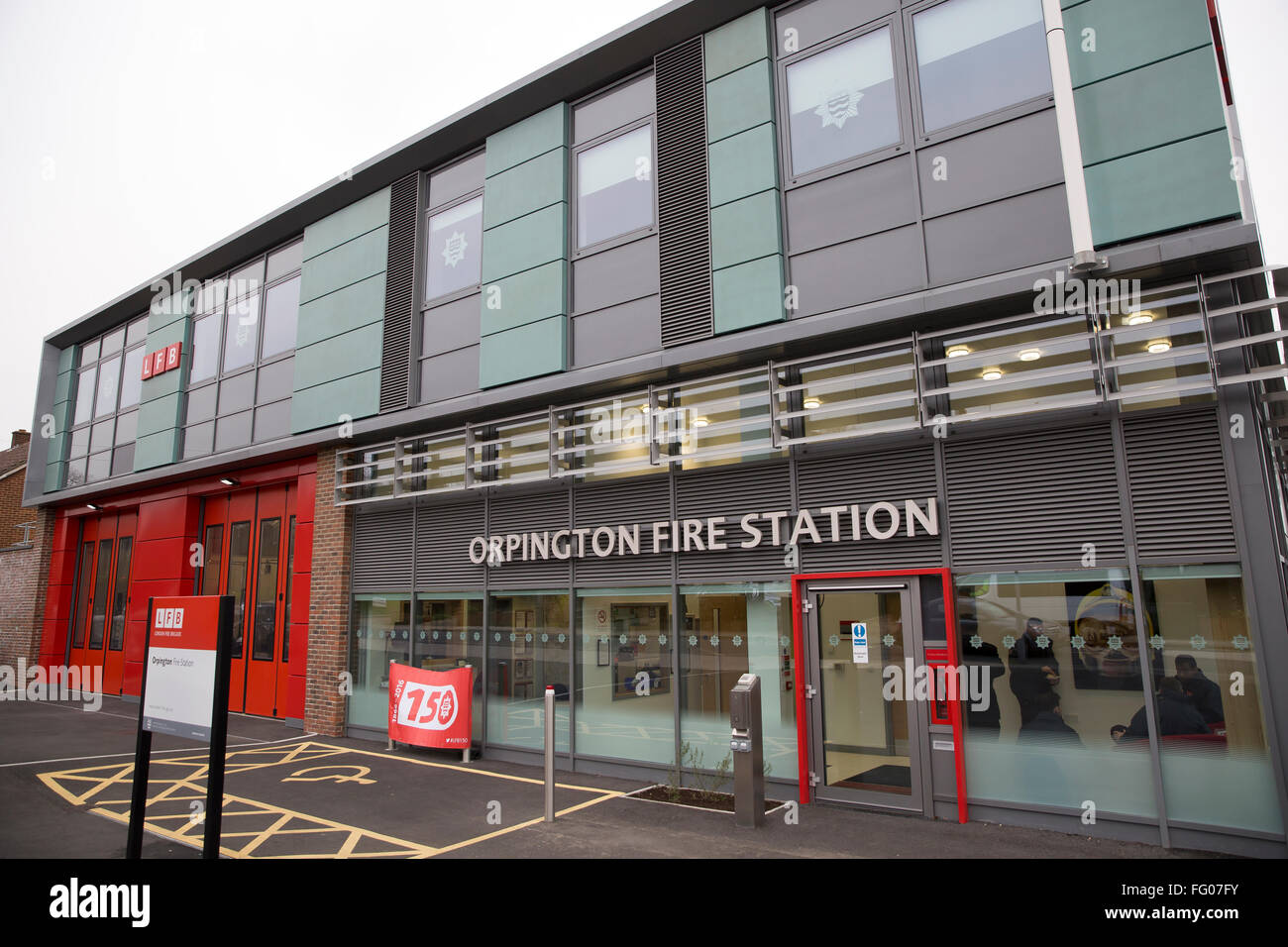Orpington, UK. 17th February, 2016. Brand new fire station in Orpington ...