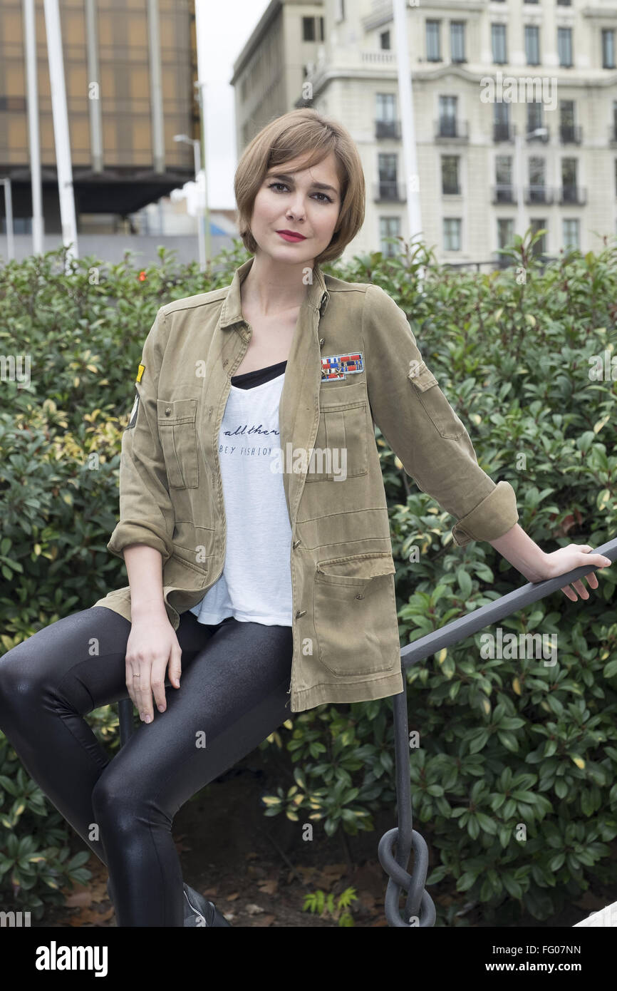 Spanish actress Natalia Sánchez poses for photographs outside Fernán ...