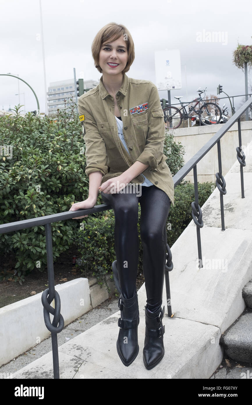 Spanish actress Natalia Sánchez poses for photographs outside Fernán ...