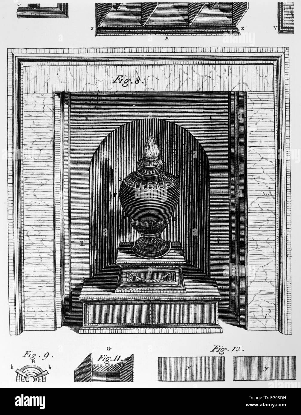 FRANKLIN: STOVE. /nDiagram of a stove invented by Benjamin Franklin ...