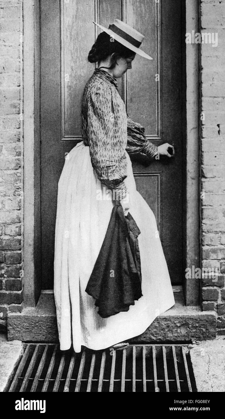 NEW YORK: WOMAN WORKER. /nA young working-class woman returning to her ...