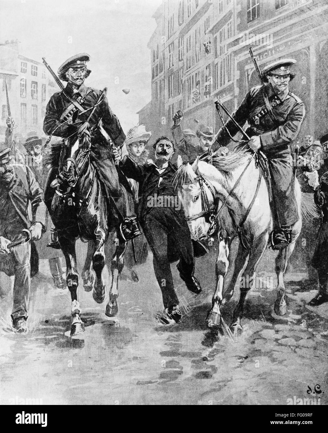 RUSSIA: REVOLUTION, 1905. /n'Moscow in Revolution: Cossacks taking a ...