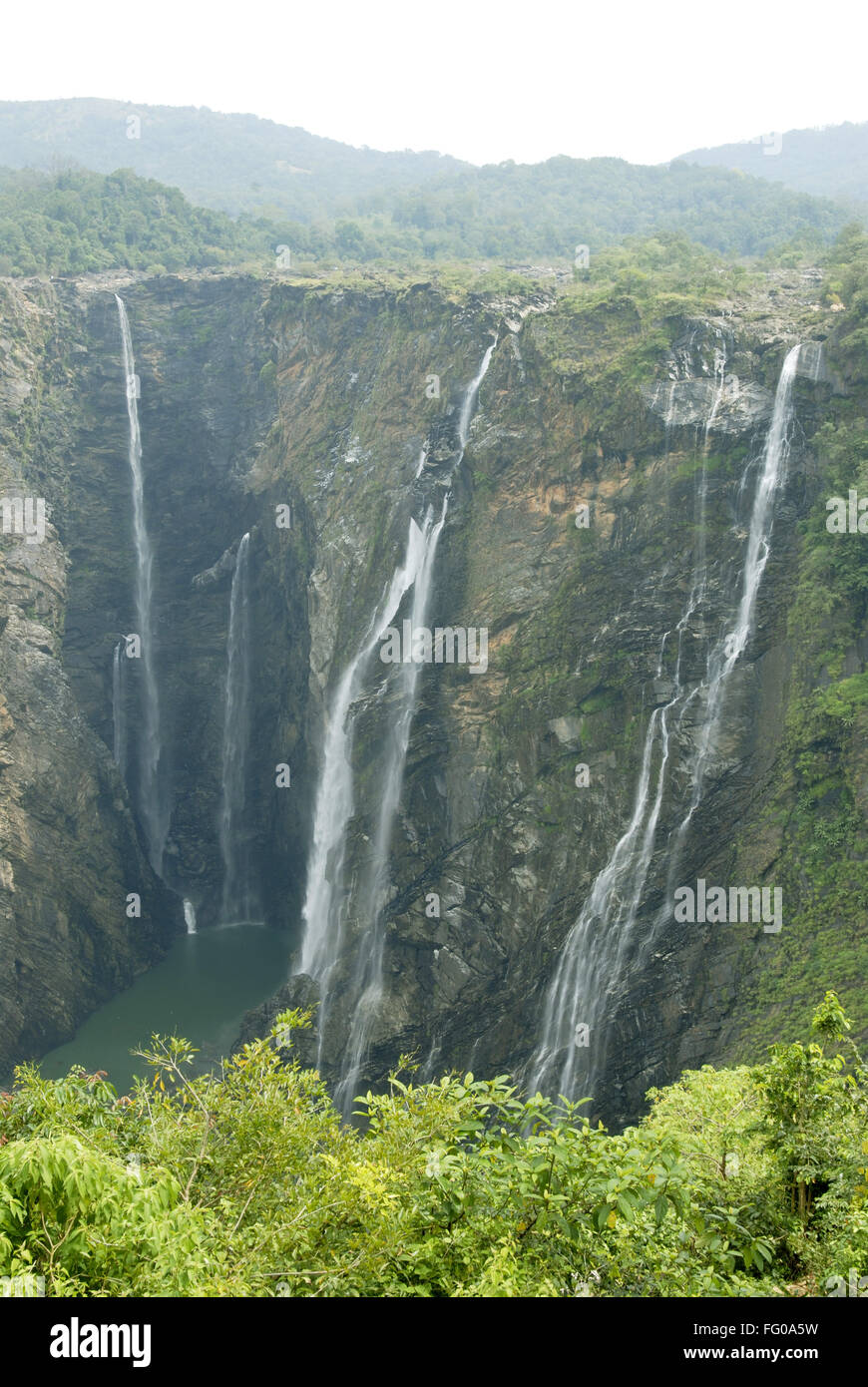 Aerial view of Jog fall , District north Kanara , Karnataka , India ...