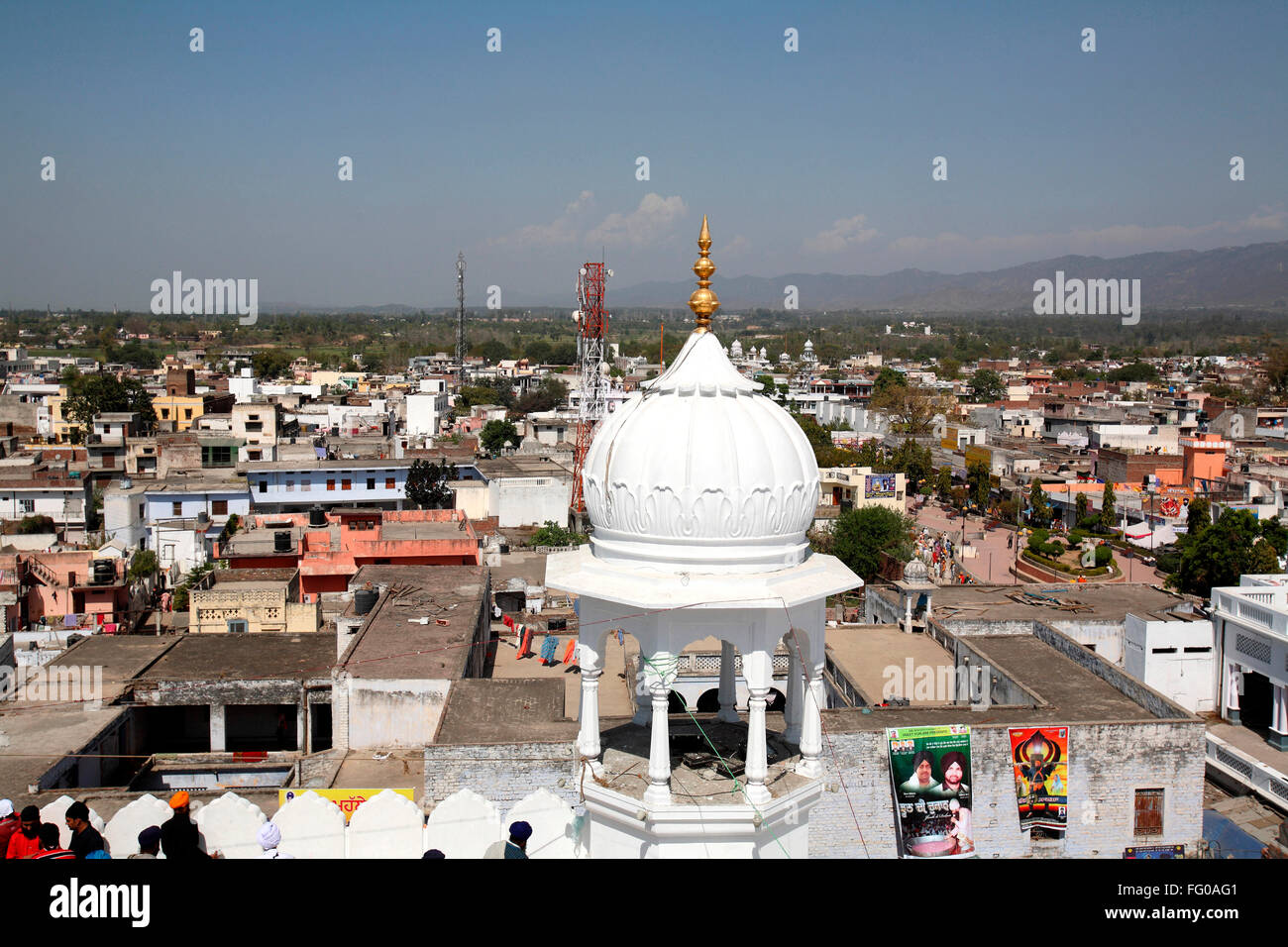 Aerial view of Anandpur Sahib gurudwara in Rupnagar district in Punjab ...
