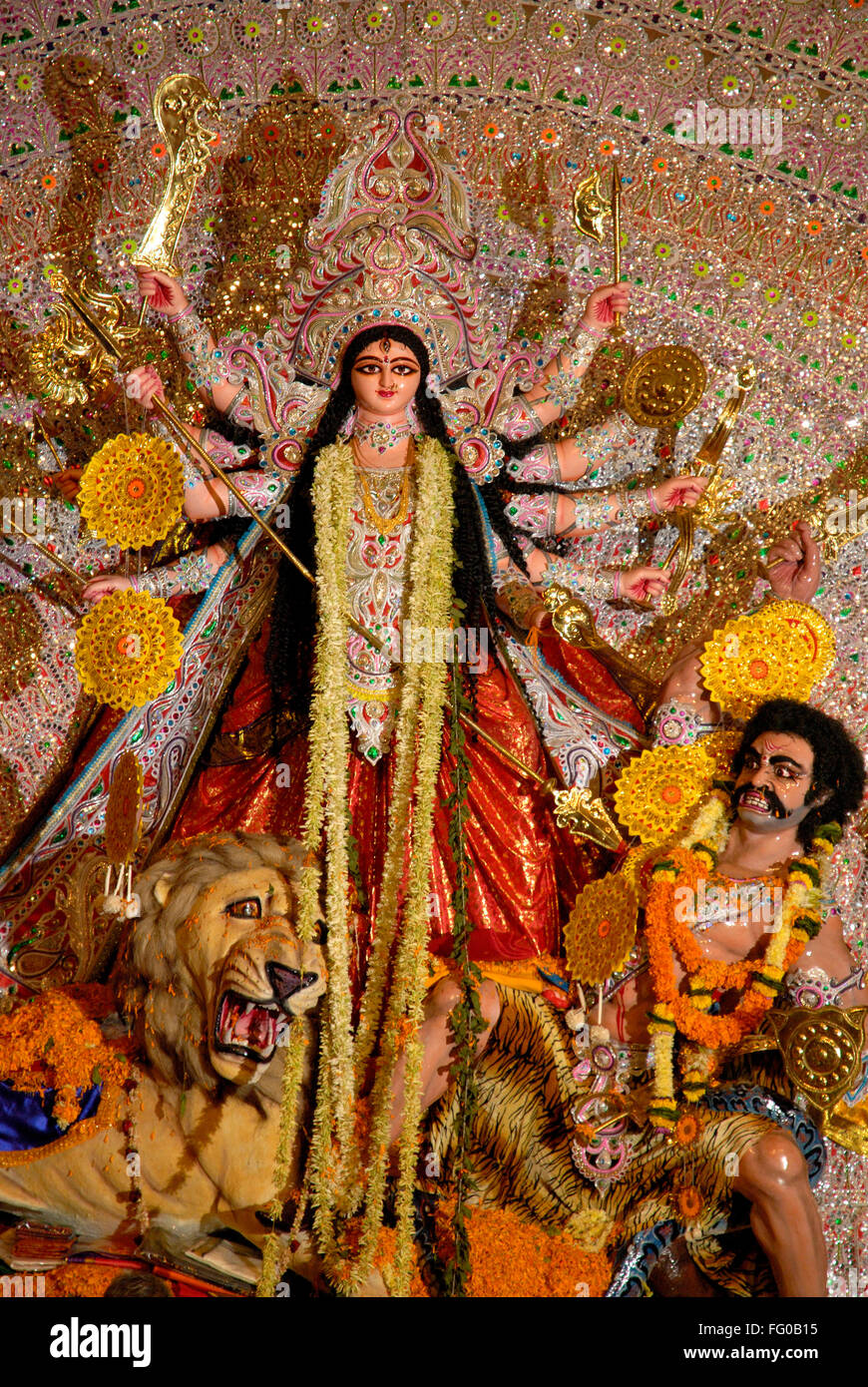 Goddess Durga Killing Mahishasura High Resolution Stock Photography and ...
