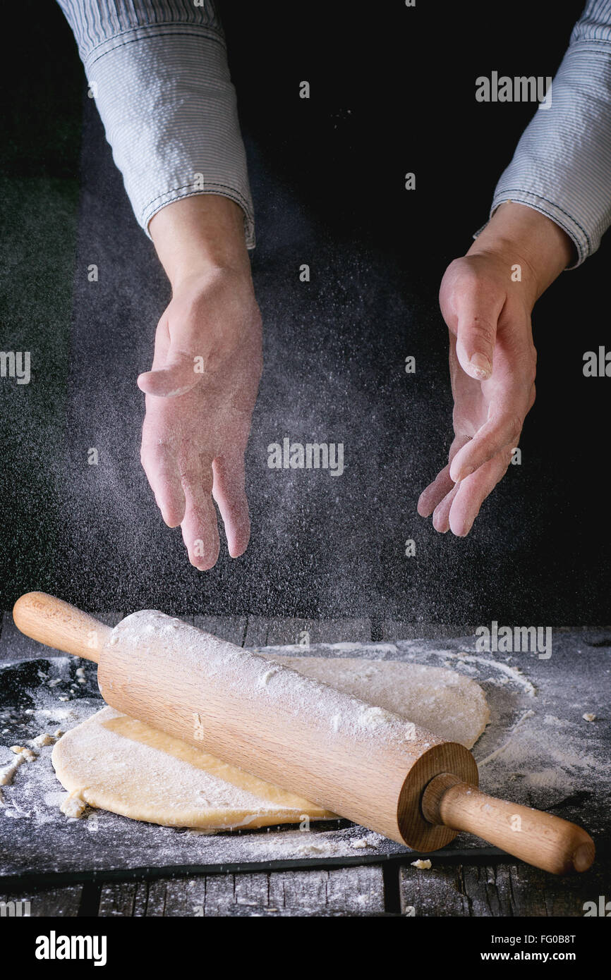Female hands rolled out hi-res stock photography and images - Alamy