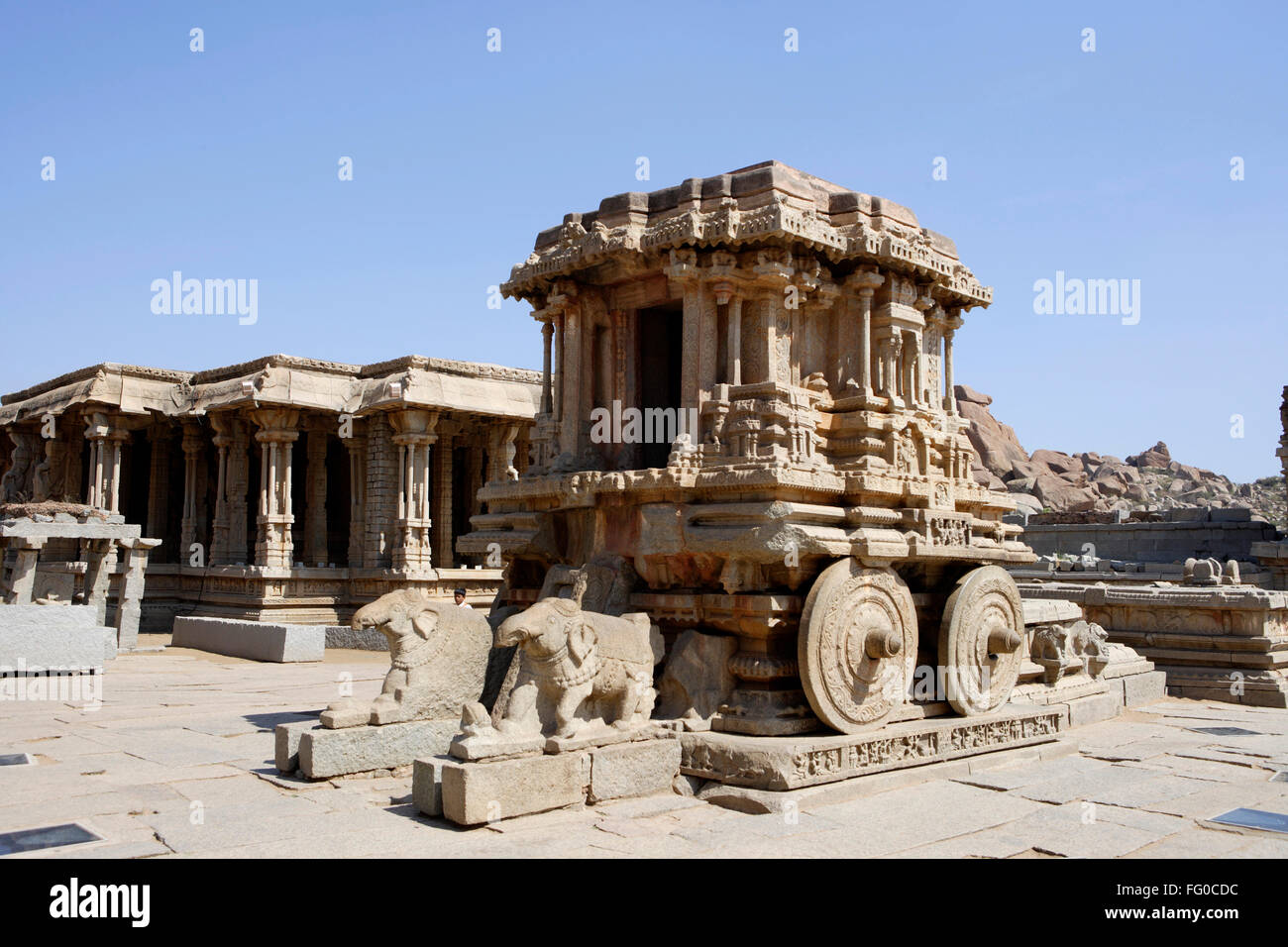 Stone chariot ratha vehicle Vishnu Vitthal Temple Hampi Vijayanagar ...