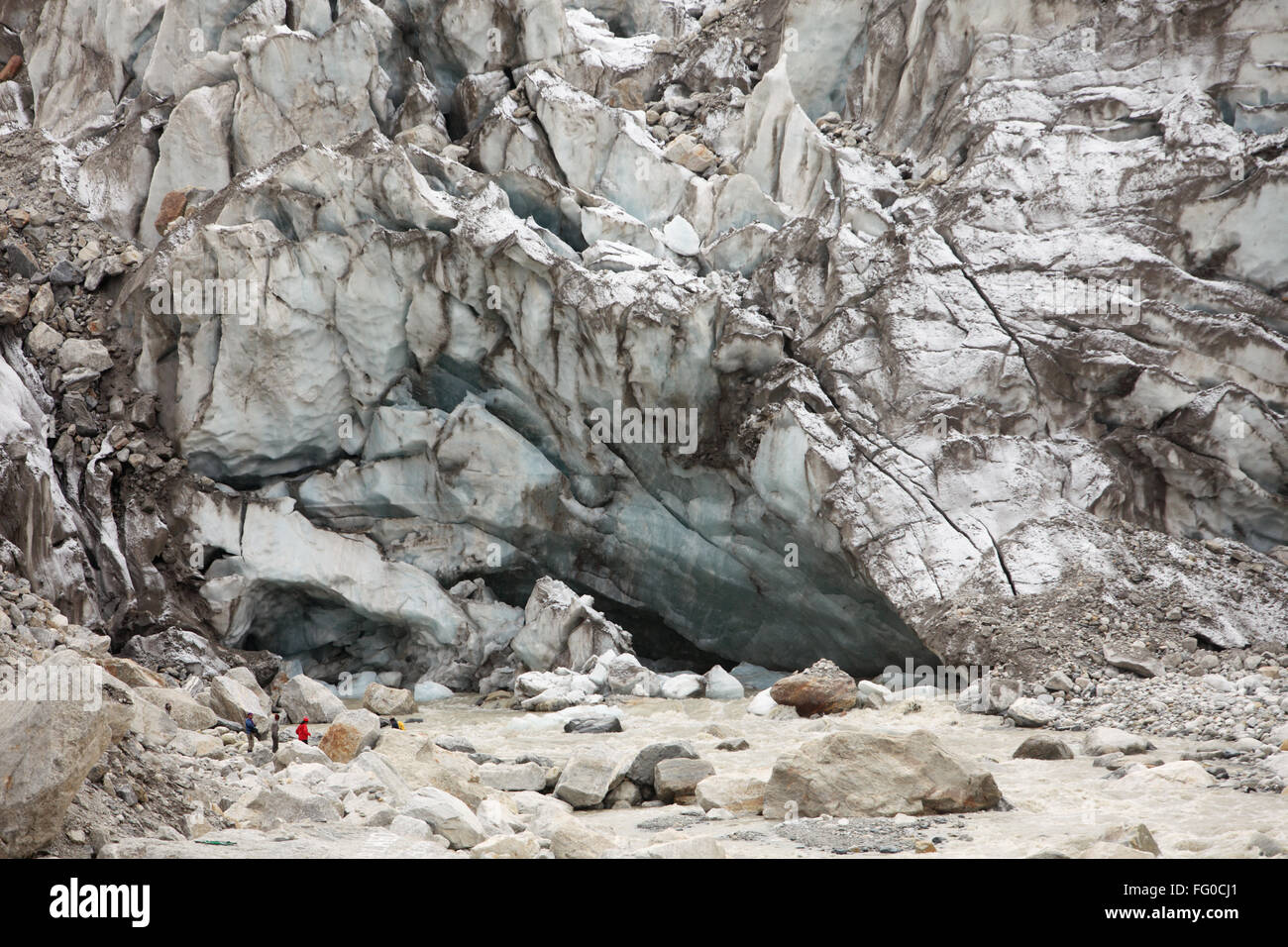 Gaumukh mighty river Ganga Gangotri Uttarakhand India Asia Stock Photo ...