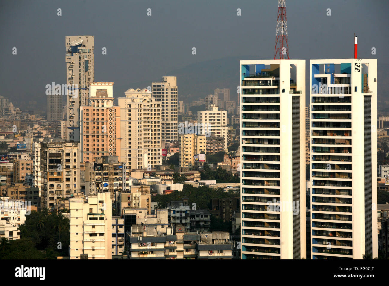 An aerial view of Dadar Prabhadevi , Bombay now Mumbai , Maharashtra ...