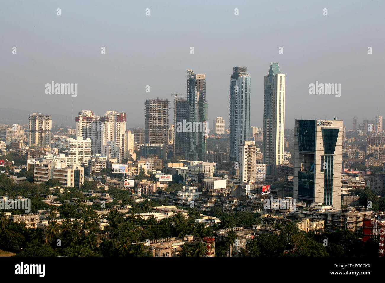 An aerial view of Dadar Prabhadevi , Bombay now Mumbai , Maharashtra ...