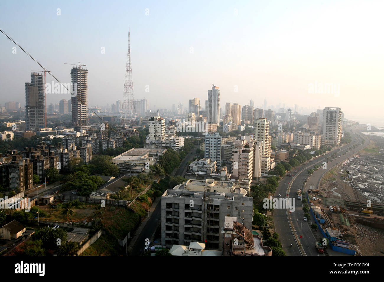 An aerial view of Worli Sea face , Bombay now Mumbai , Maharashtra ...