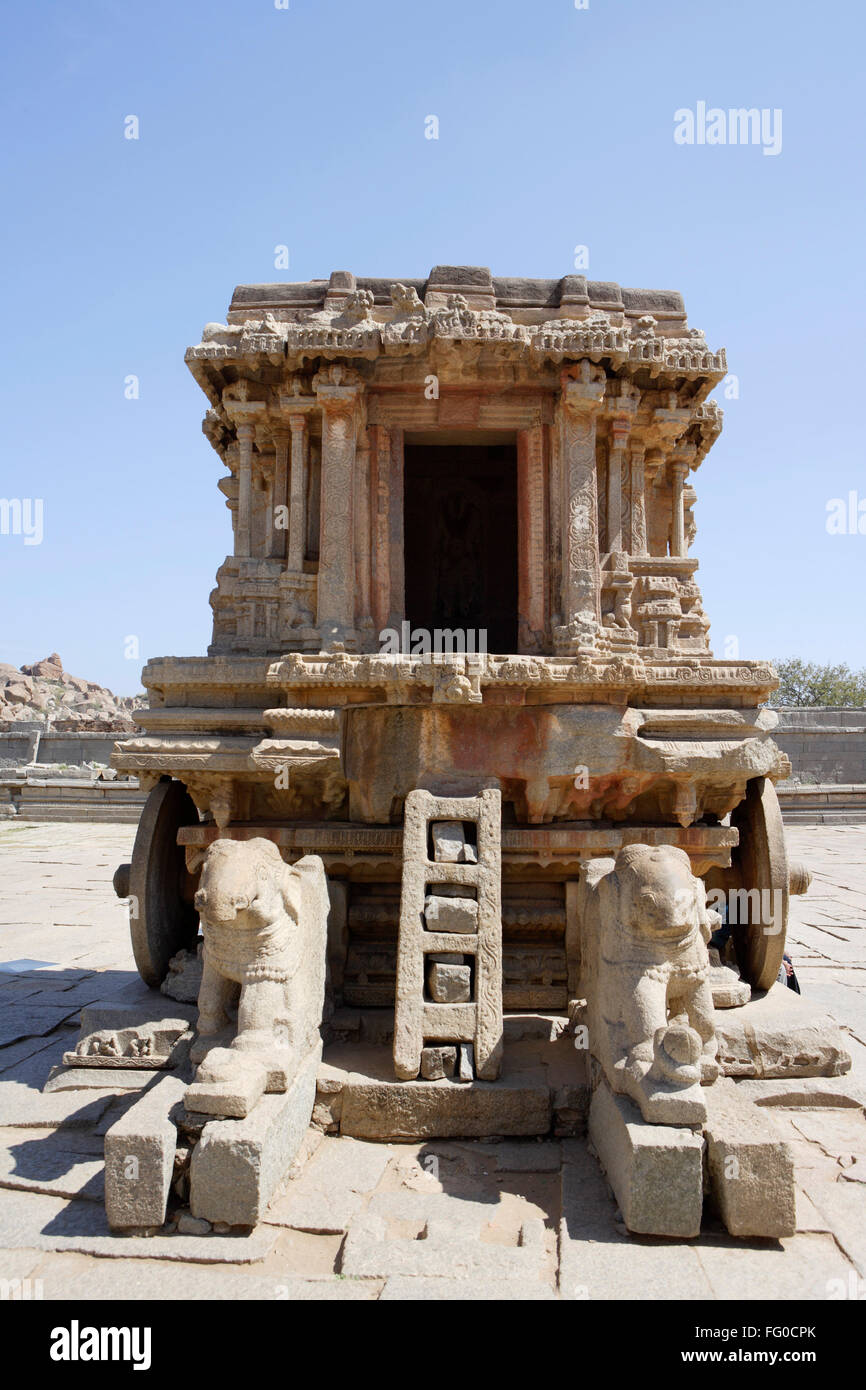 Stone chariot ratha vehicle Vishnu Vitthal Temple Hampi Vijayanagar ...