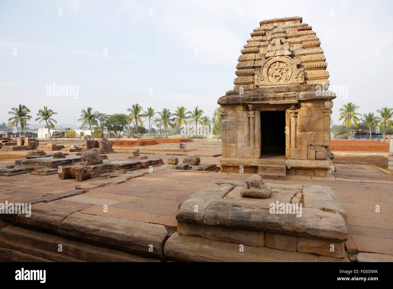 Jambulinga Temple tower curving ribs decorated horseshoe shaped Shiva ...