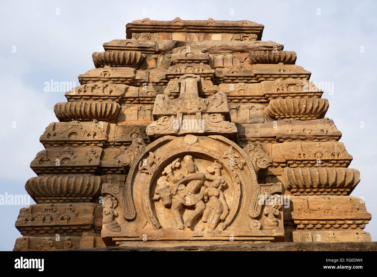 Jambulinga Temple tower curving ribs decorated horseshoe Shiva dancing ...