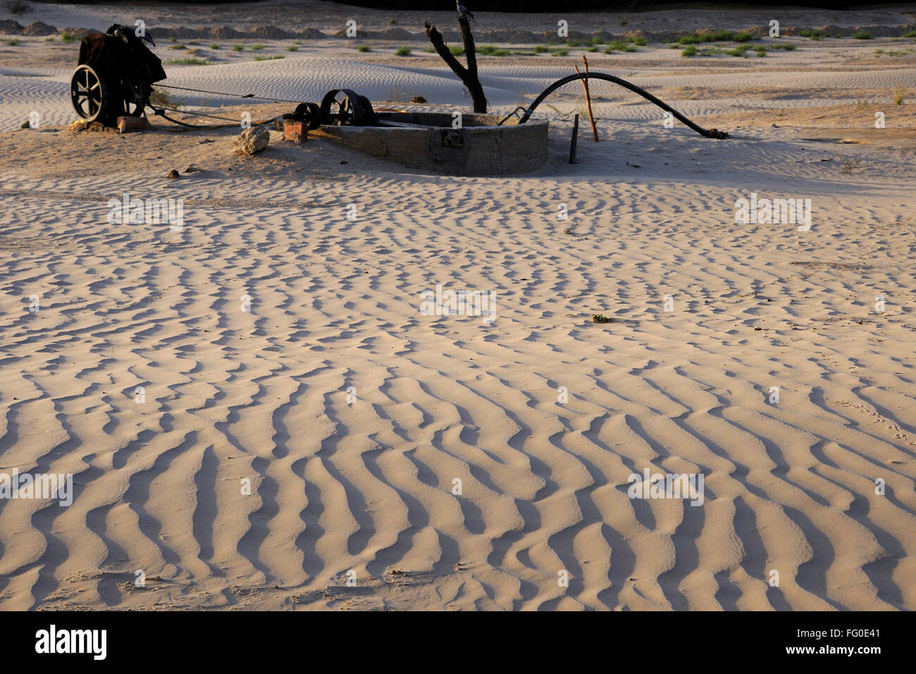 Well in desert ; Samdari road ; Balotra ; Rajasthan ; India Stock Photo ...