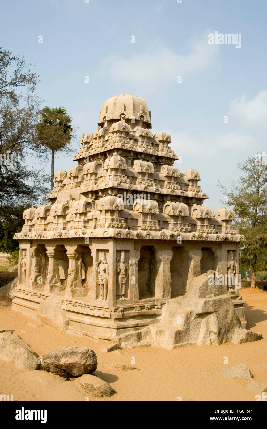 Pancha Rathas, Five Chariots, Unesco World Heritage Site, Mahabalipuram ...