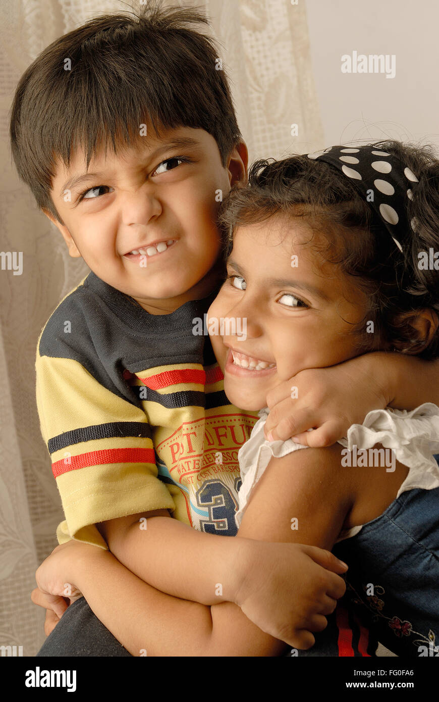 Two Indian happy children smiling and looking at camera MR # 693 Stock ...