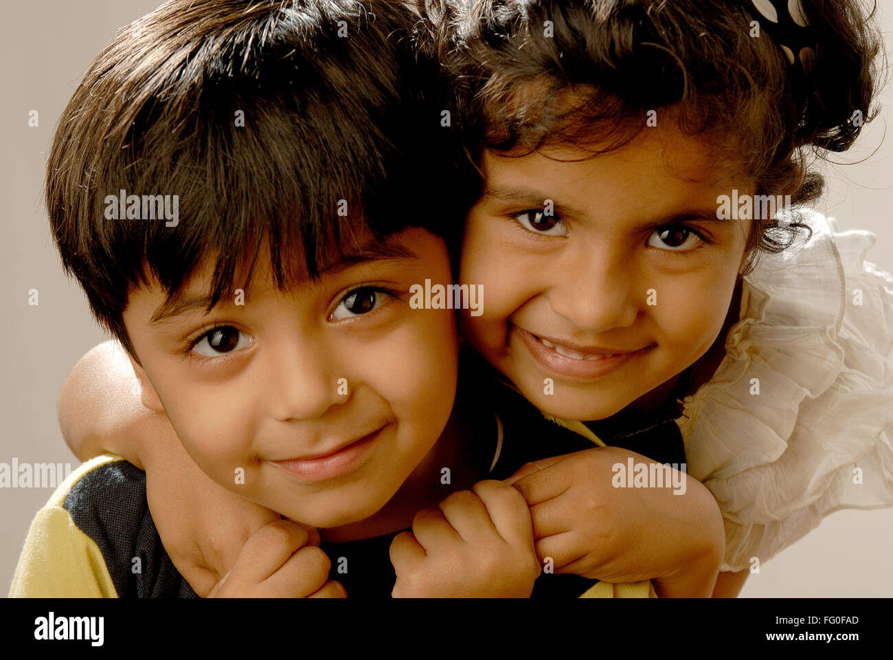 Two Indian happy children smiling and looking at camera MR # 693 Stock ...