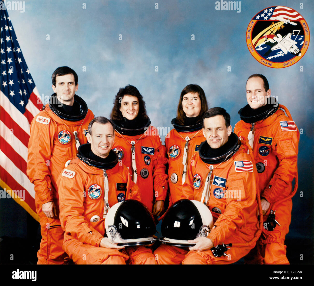SPACE SHUTTLE CREW, 1993. /nCrew of the Space Shuttle Endeavour, STS-57 ...
