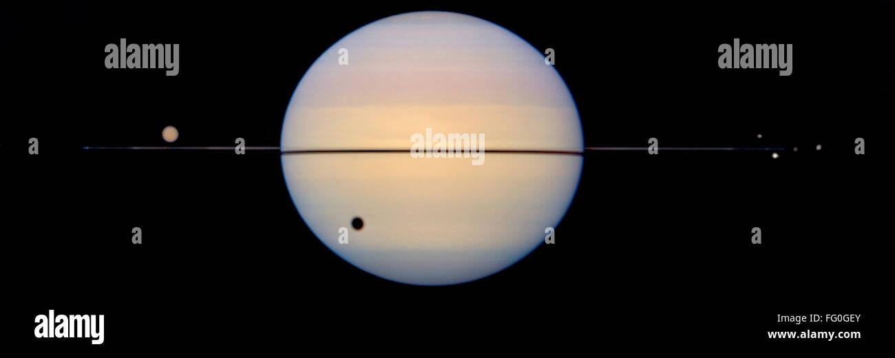 SATURN, 1995. /nA view of Saturn when the Earth was almost on the same ...