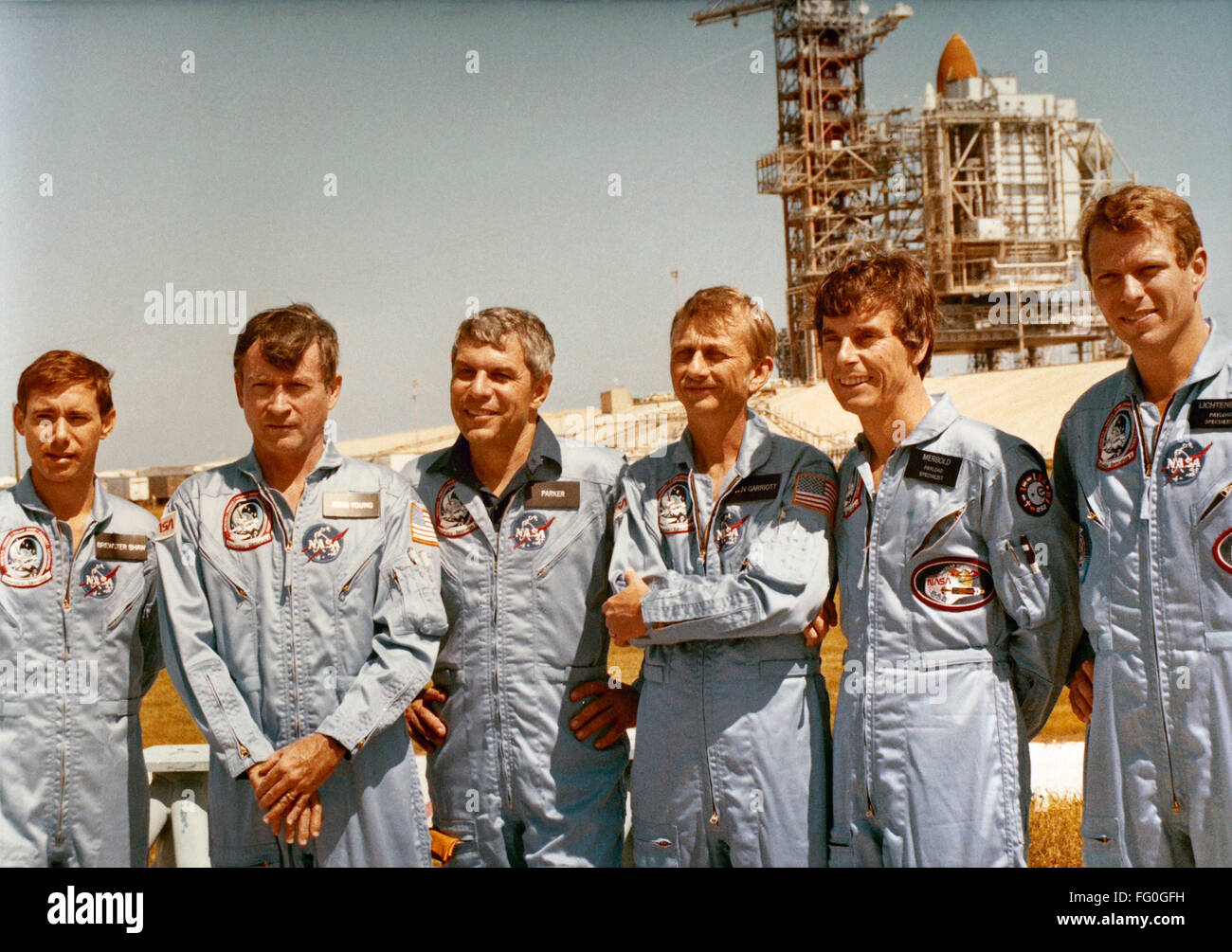 SPACE SHUTTLE CREW, 1983. /nCrew of the STS-9 mission, Brewster H. Shaw ...
