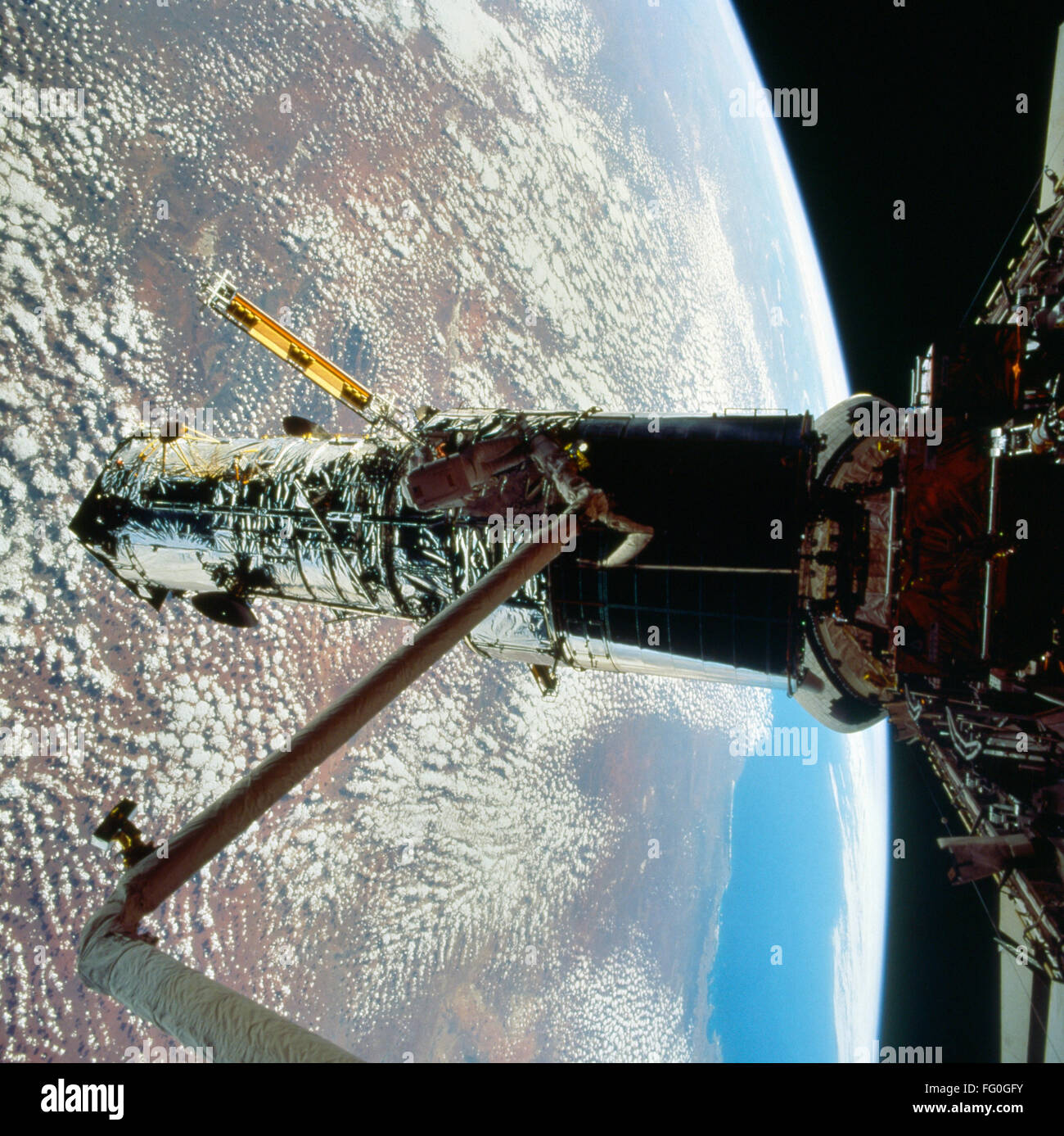 HUBBLE TELESCOPE, 1993. /nA solar array panel on the Hubble Space ...