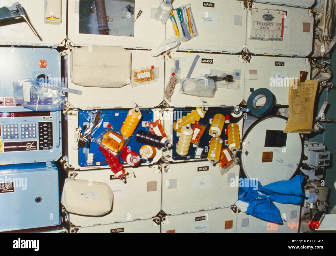 SPACE: SUPPLIES, 1982. /nFood and other supplies on board the Space ...