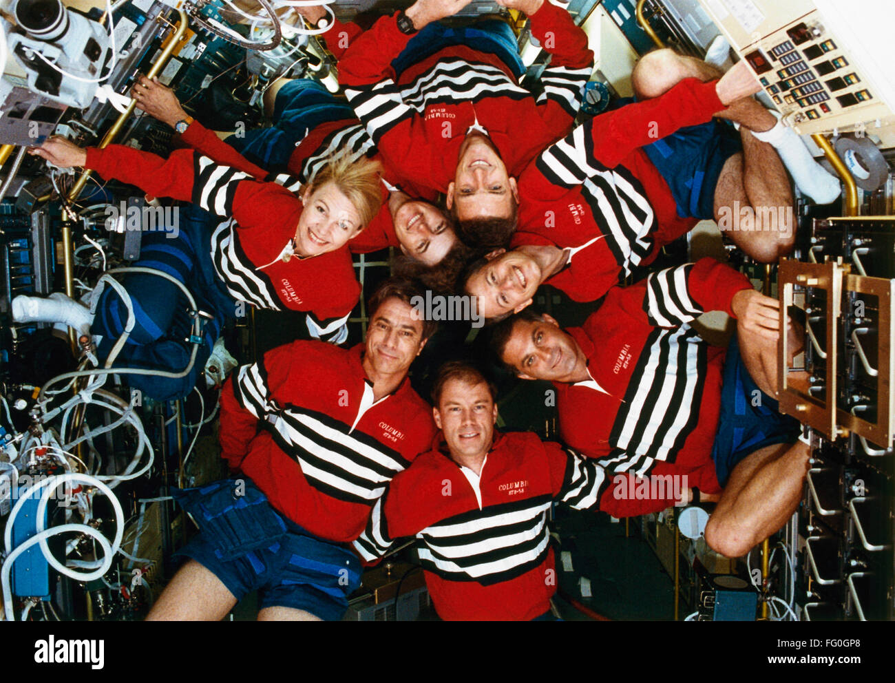 SPACE SHUTTLE CREW, 1993. /nThe crew of the STS-58 mission on the space ...