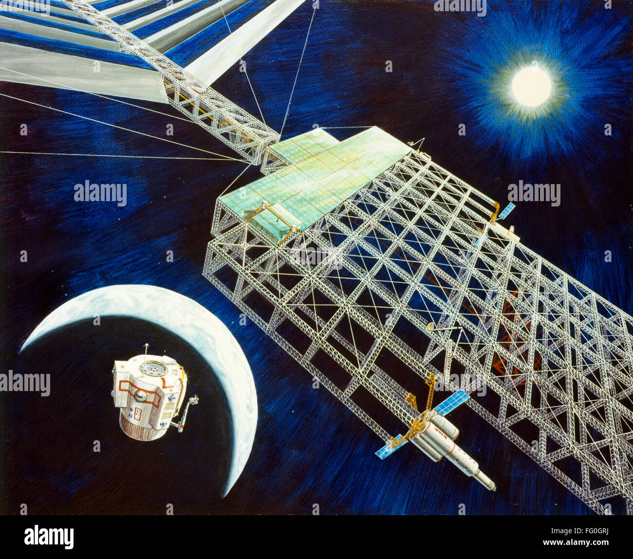 SPACE: SATELLITE, c1976. /nA conceptual drawing of NASA's Solar Power ...