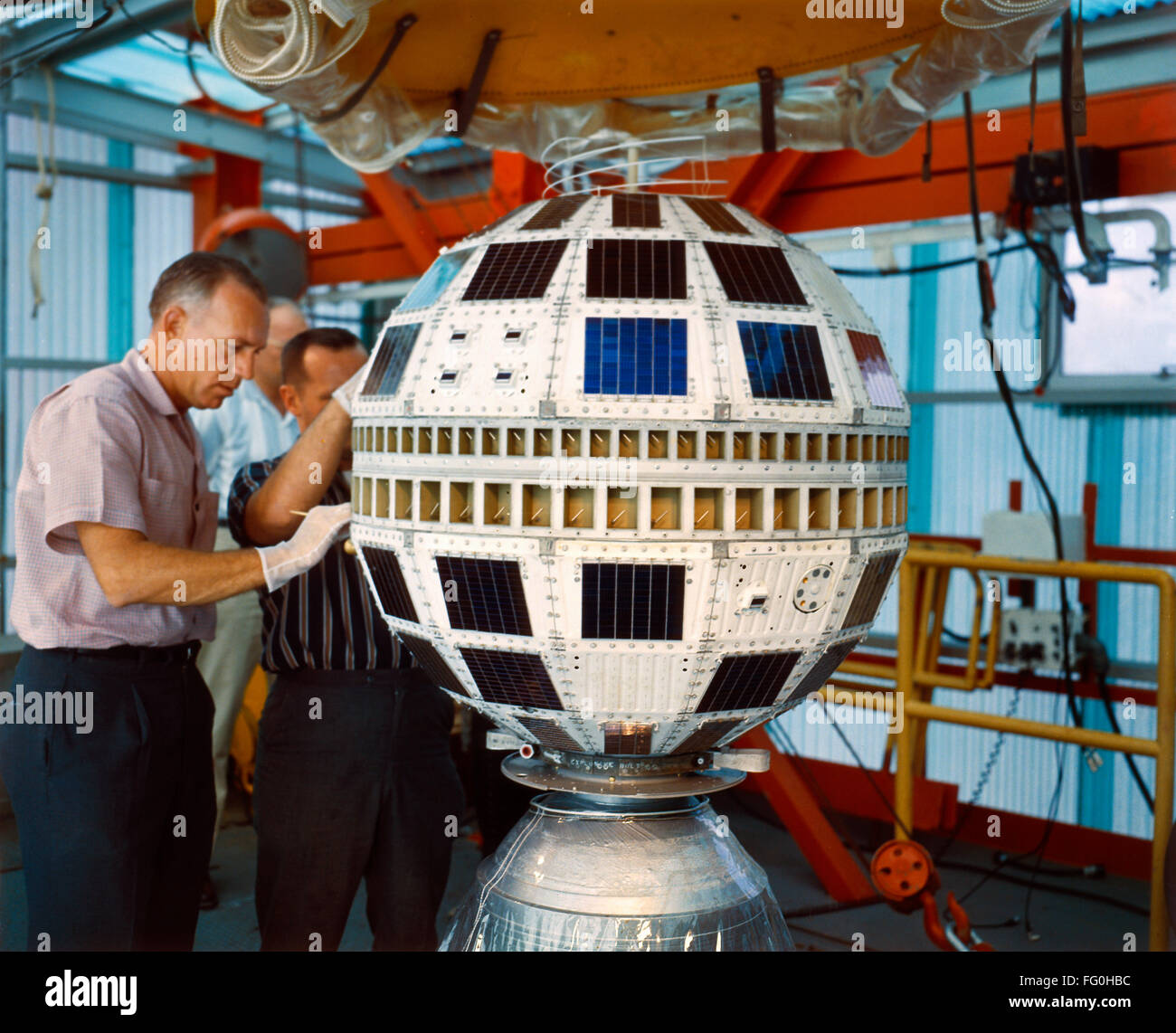 SATELLITE: TELSTAR II, 1963. /nWorkers of Bell Laboratories assemble ...