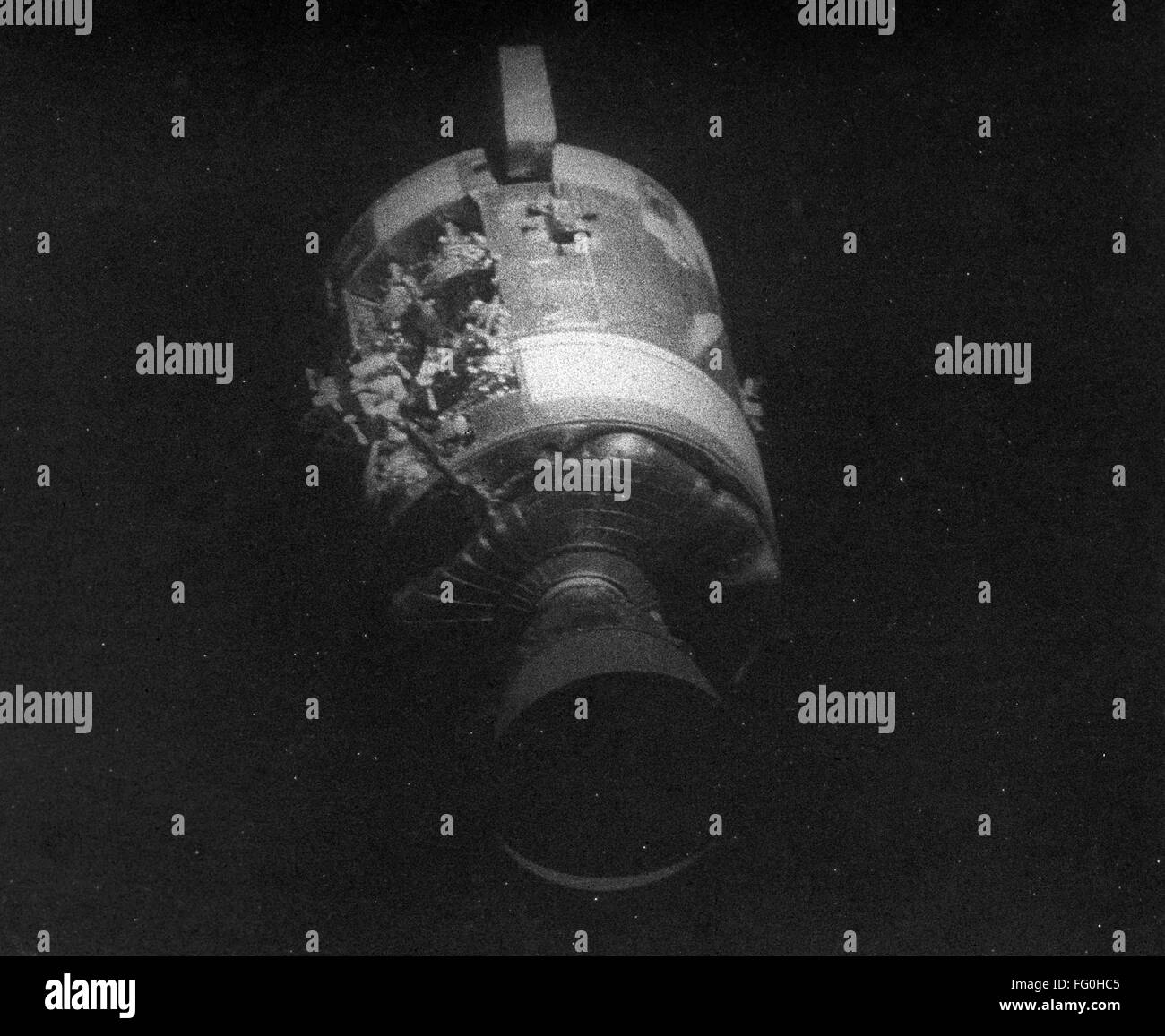 APOLLO 13, 1970. /nView of the damaged Apollo 13 Service Module after ...