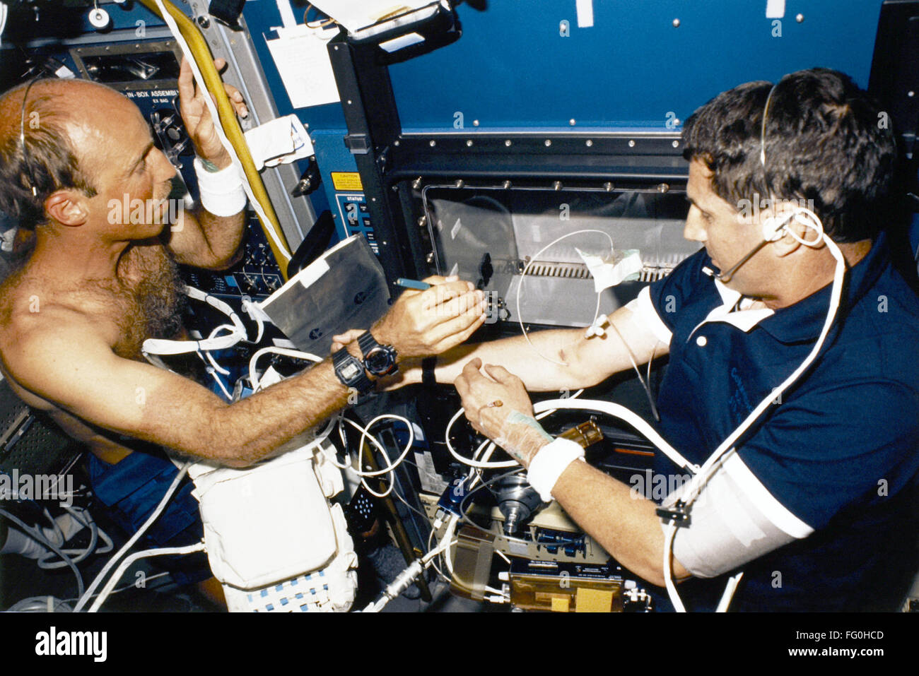 SPACE: ASTRONAUTS, 1991. /nAstronaut James Bagian and doctor F. Drew ...